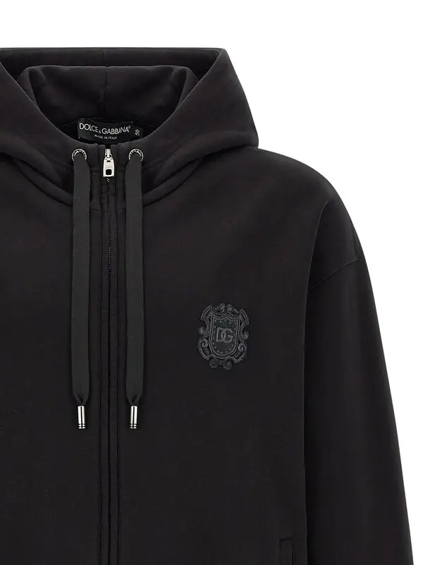 Dolce & Gabbana Coat Of Arms Logo Hoodie - Black