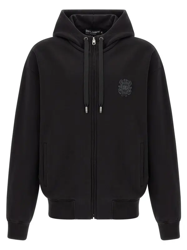 Dolce & Gabbana Coat Of Arms Logo Hoodie - Black