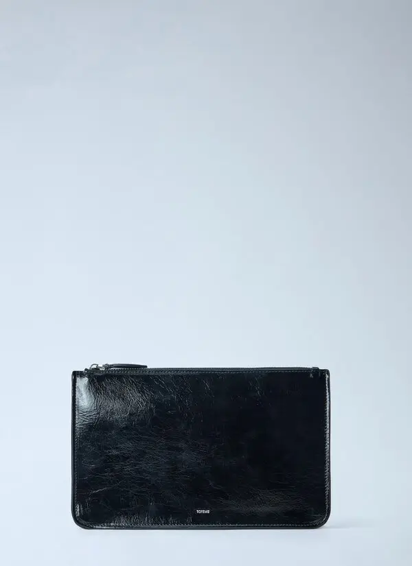 TOTEME Threefold Naplack Clutch Bag - Black
