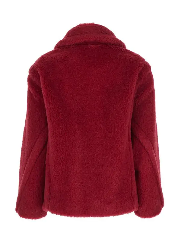 Max Mara Triton' Red Coat With Oversized Classic Collar In Alpaca Blend - Multicolor