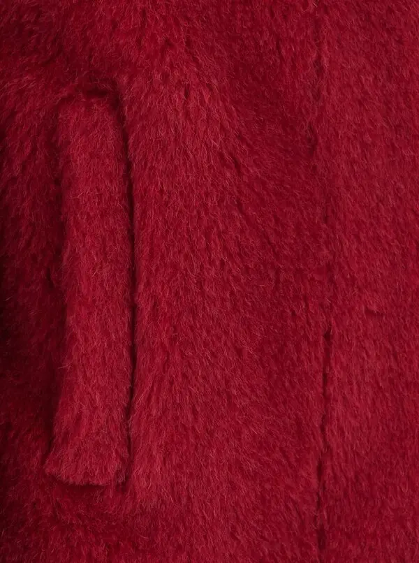 Max Mara Triton' Red Coat With Oversized Classic Collar In Alpaca Blend - Multicolor