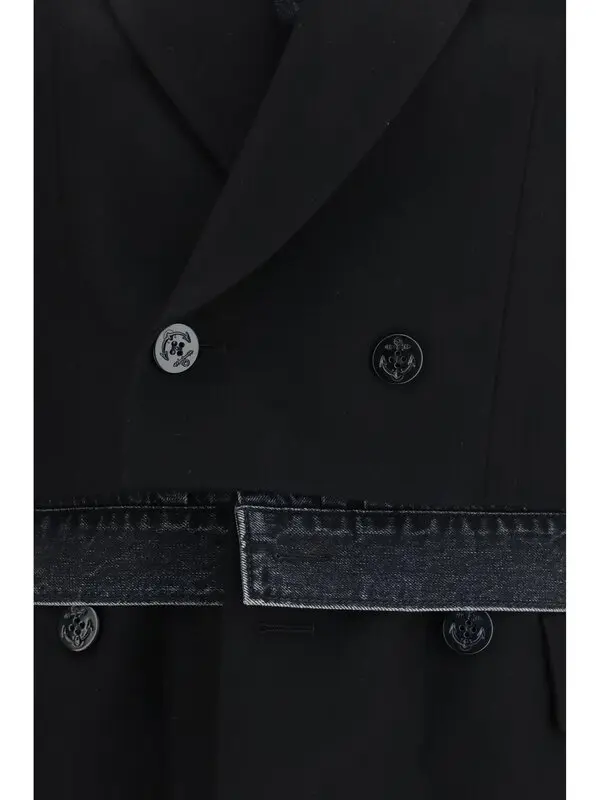 Sacai Wool Flannel And Denim Jacket