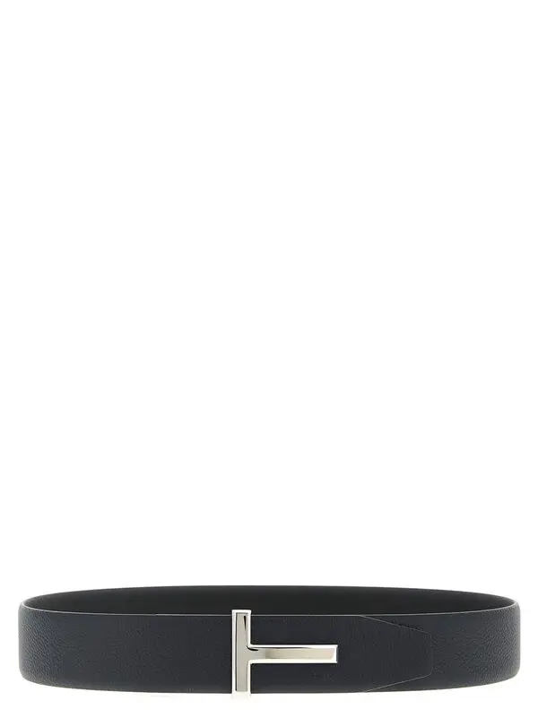 TOM FORD Icon Reversible Grain Leather Belt - Multicolor