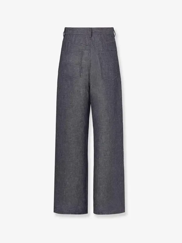 Fendi Relaxed Linen, Cotton And Silk Jeans - Multicolor