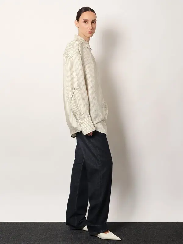 TOTEME Oversized Striped Silk Shirt