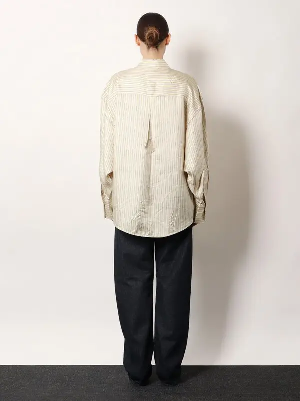 TOTEME Oversized Striped Silk Shirt
