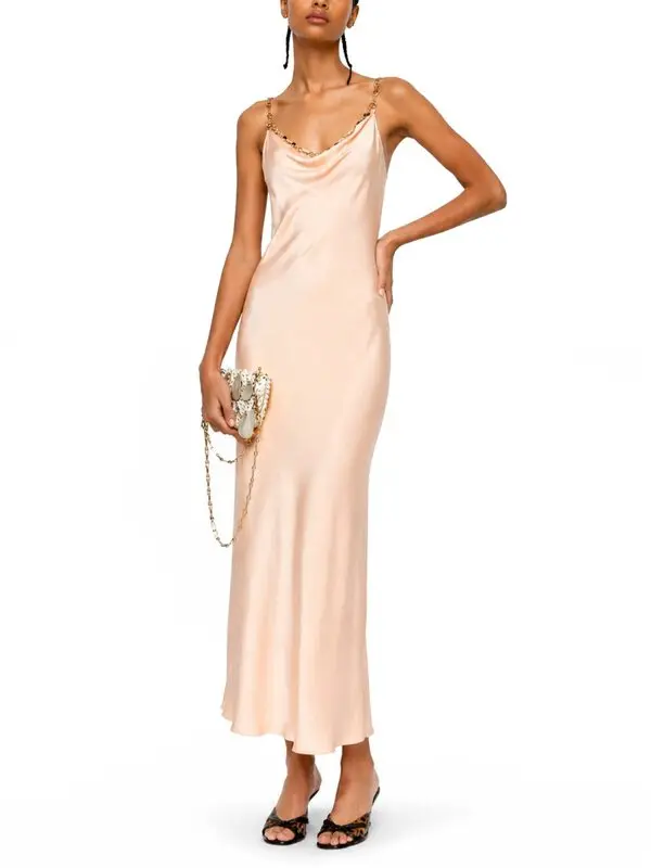 Rabanne Abito Midi In Raso