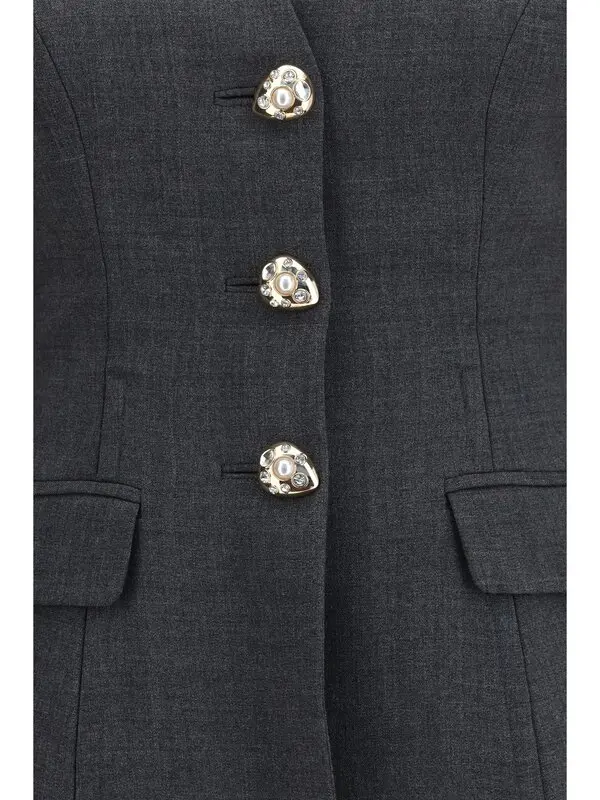 SELF-PORTRAIT Wool Peplum Blazer