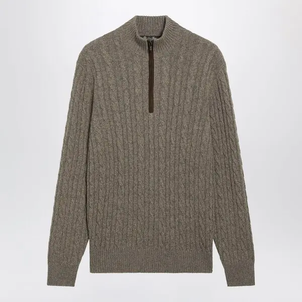 Loro Piana Baby Cashmere Quarter-zip Sweater - Brown
