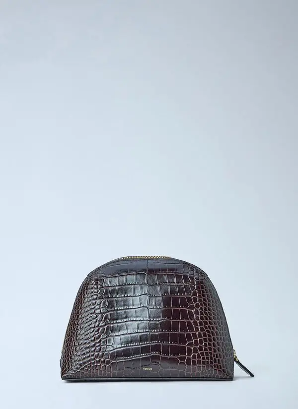 TOTEME Medium Croco-embossed Day Pouch - Brown