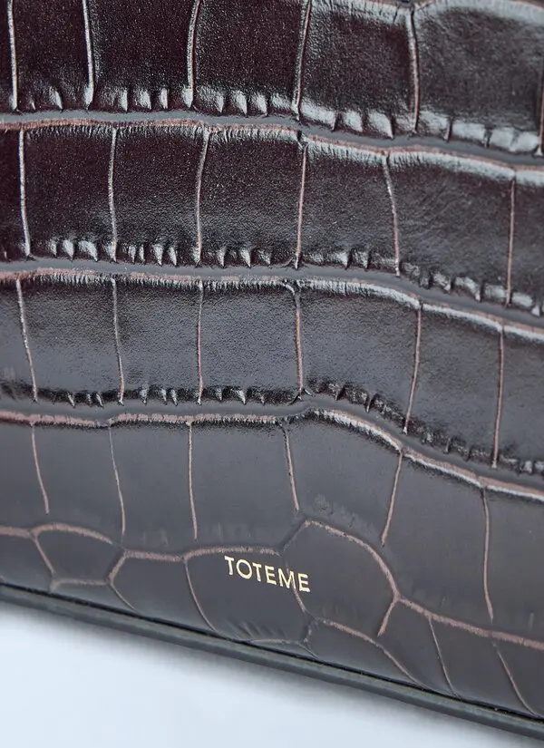 TOTEME Croco-embossed Leather Day Pouch - Brown
