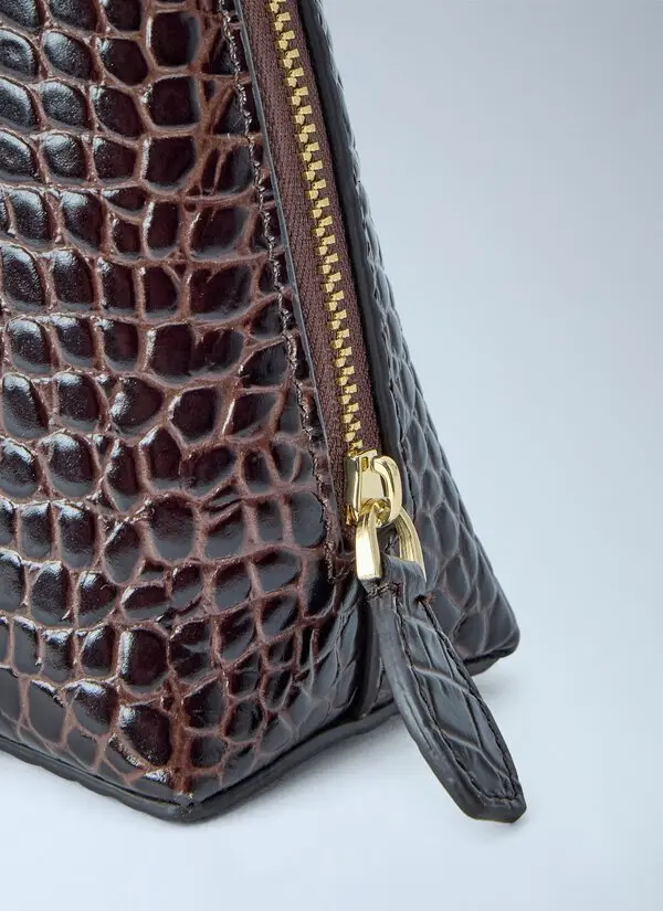 TOTEME Croco-embossed Leather Day Pouch - Brown