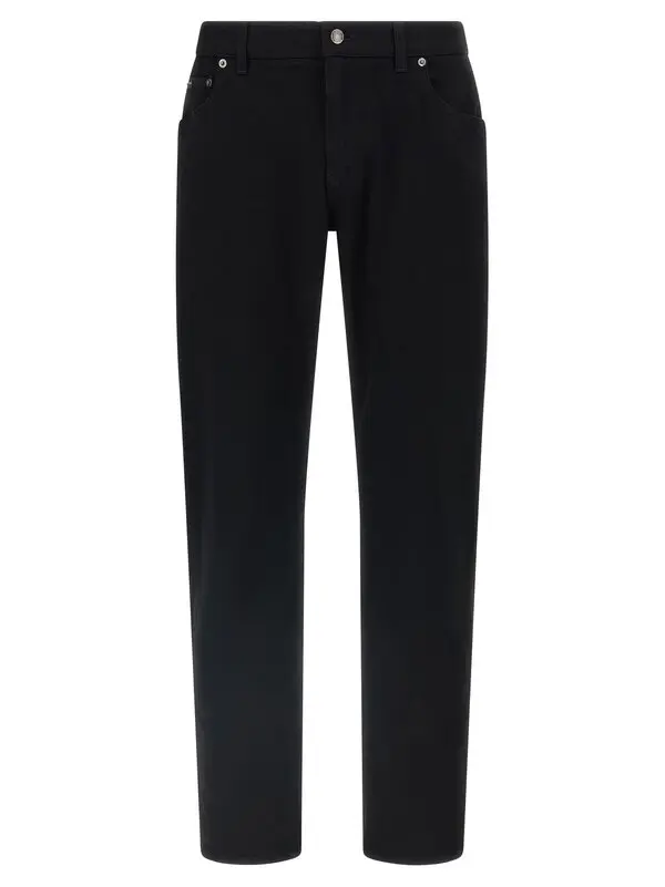 Dolce & Gabbana Logo Plaque Jeans - Black