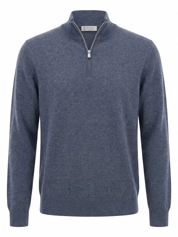 Brunello Cucinelli Cashmere Quarter Zip Sweater - Multicolor