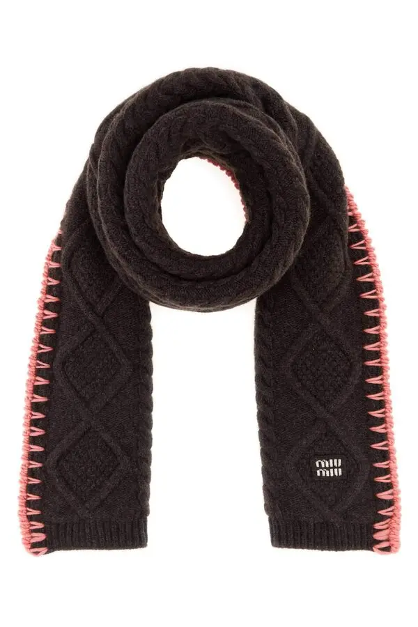 Miu Miu Dark Wool Blend Scarf