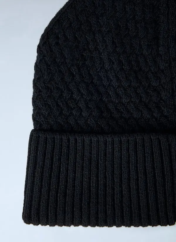 Moncler Ribbed Knit Beanie With Logo Patch