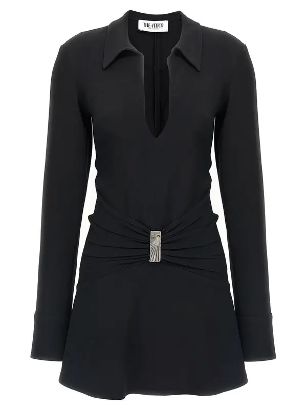 Attico Cady Polo Mini Dress - Black