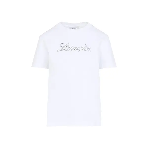 LANVIN Embroidered Script Logo T-shirt - White