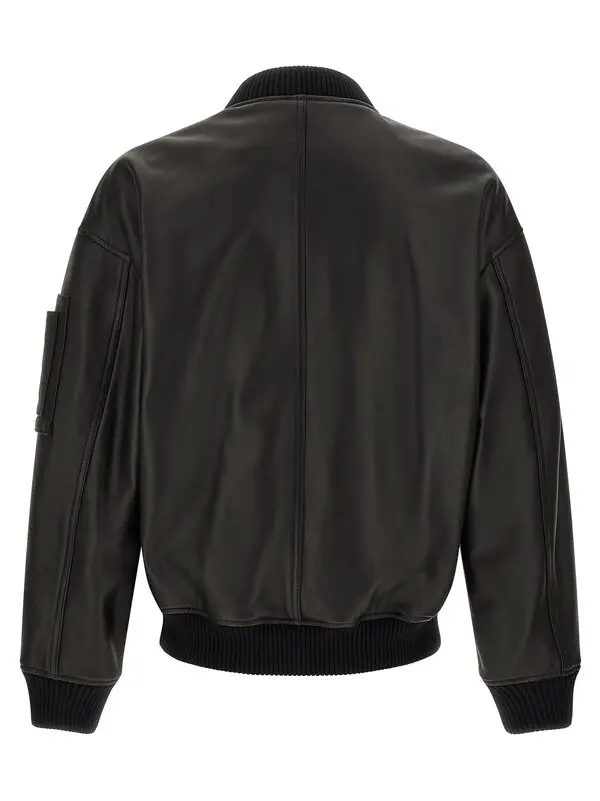 Dsquared2 Leather Bomber Jacket