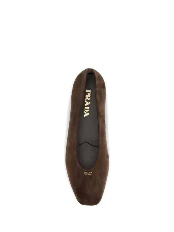 Prada Suede Leather Ballerinas - Brown