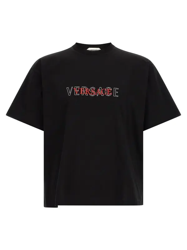 Versace Logo' T-shirt - Black