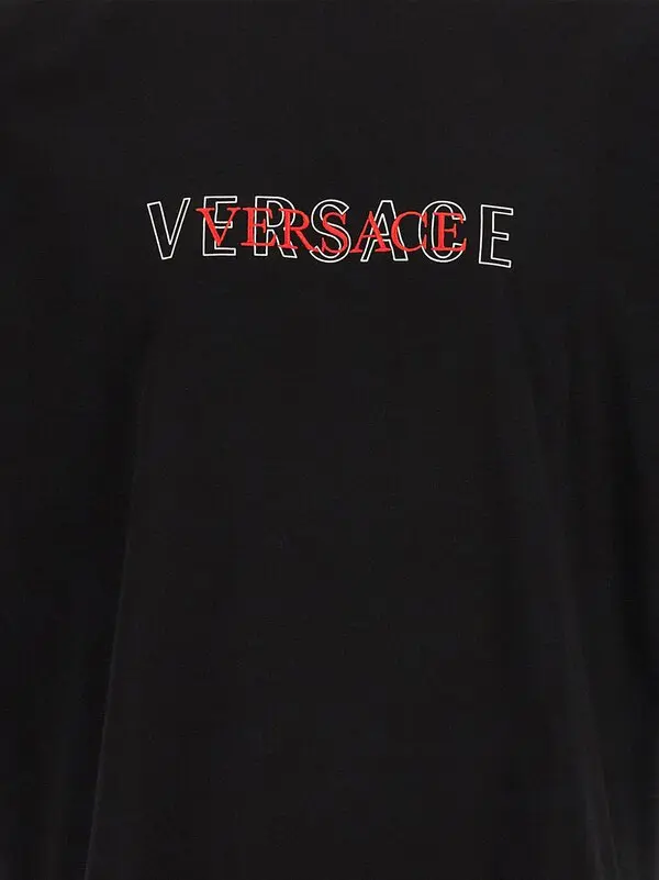 Versace Logo' T-shirt - Black