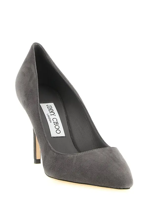 JIMMY CHOO Suede Romy Pumps - Gray