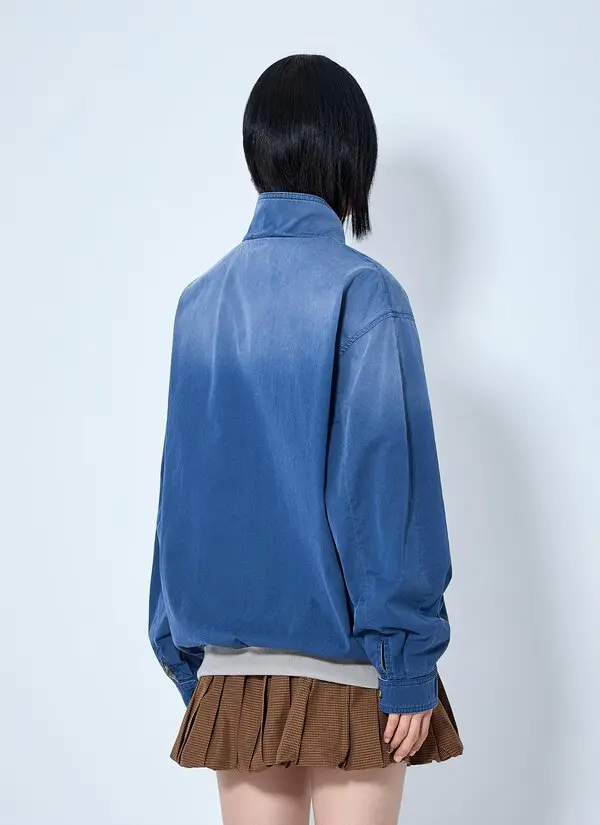 Miu Miu Cotton Twill Blouson Jacket - Blue