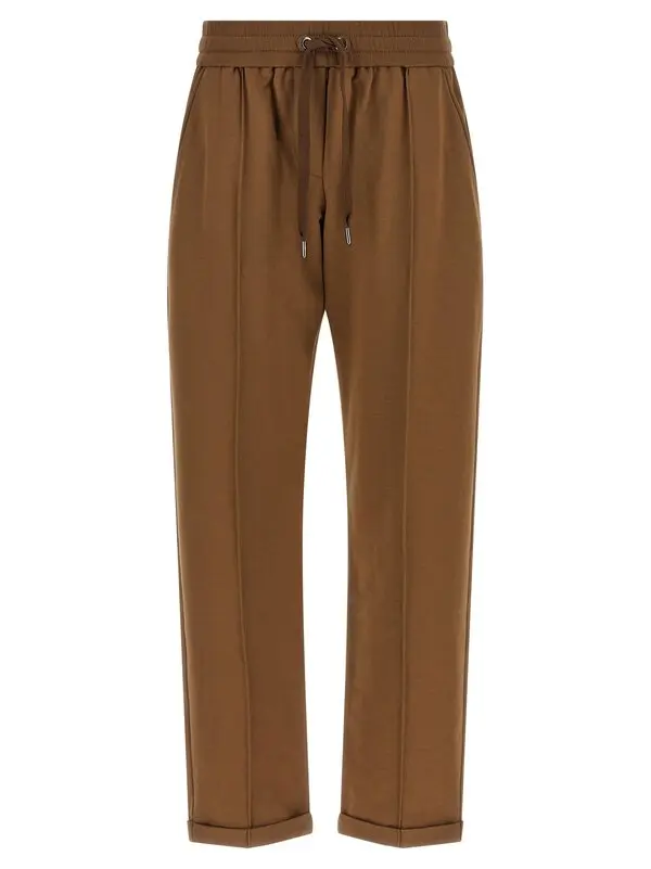 Brunello Cucinelli Cropped Flared Joggers - Brown