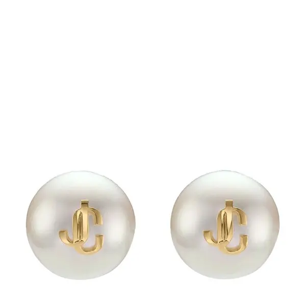 JIMMY CHOO Maxi Pearl Studs Earrings - Gold