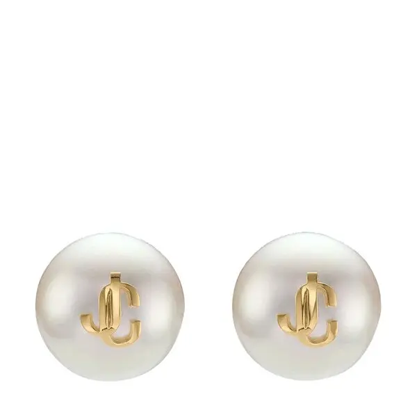 JIMMY CHOO Maxi Pearl Studs Earrings - Gold