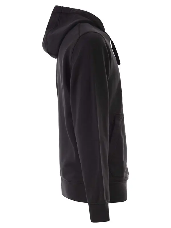 Stone Island Regular Fit Hooded Sweatshirt - Black