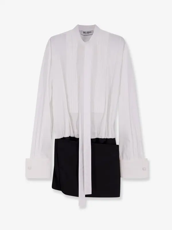 Attico Black/white Mini Dress - Multicolor