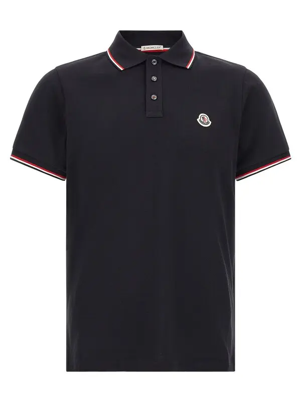 Moncler Tricolor Trim Polo Shirt
