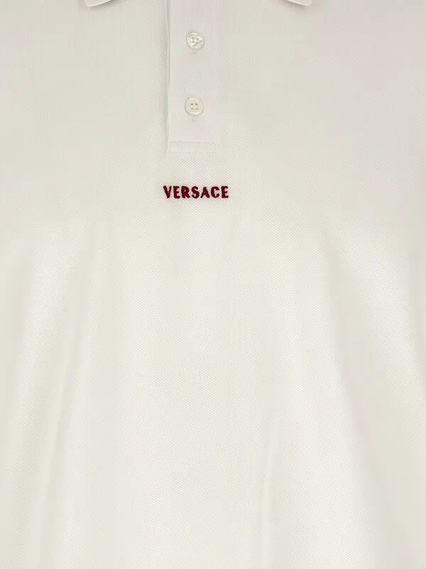 Versace Greca' Polo Shirt - White