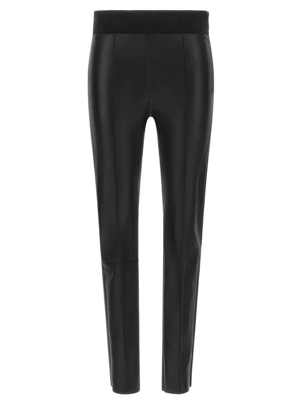Brunello Cucinelli Stretch Nappa Leather Leggings - Black
