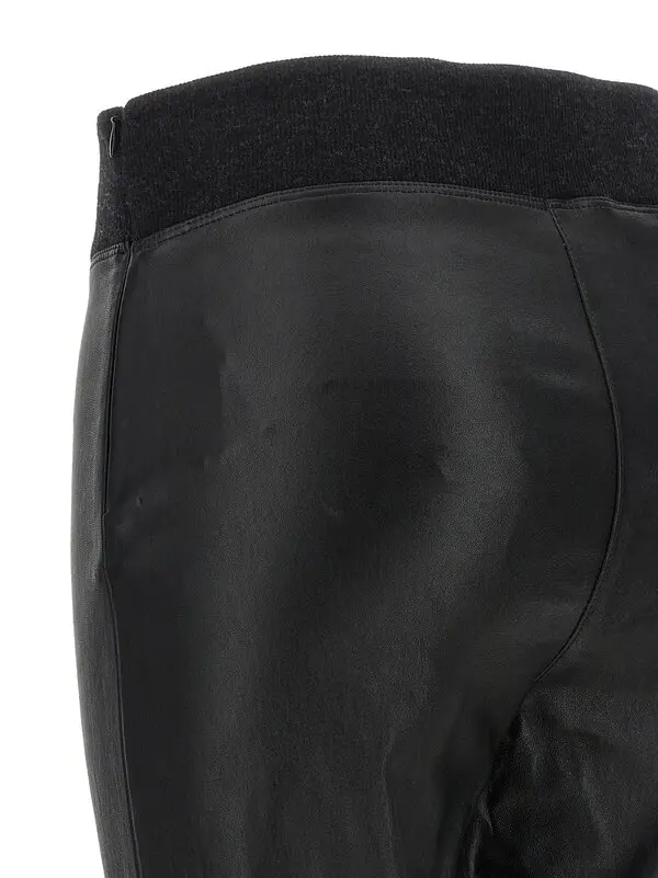 Brunello Cucinelli Stretch Nappa Leather Leggings - Black