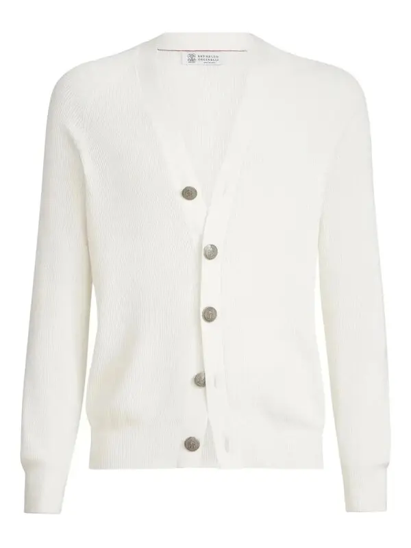 Brunello Cucinelli English Rib Knit Cardigan - Multicolor
