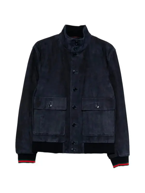 Gucci Leather Bomber Jacket - Multicolor