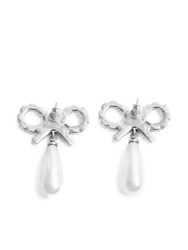 SELF-PORTRAIT Bow And Pearl Earrings