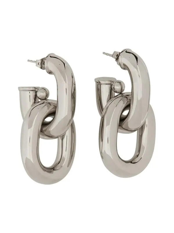 Rabanne Double Hoop Xl Link Earrings - Silver