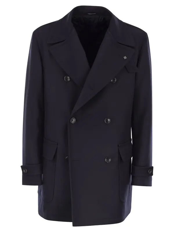 Tagliatore Virgin Wool Double-breasted Coat - Blue