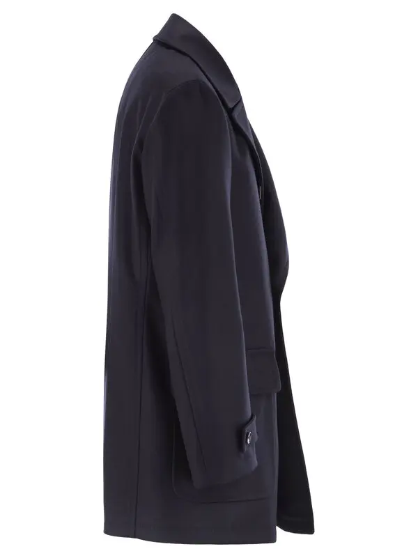 Tagliatore Virgin Wool Double-breasted Coat - Blue