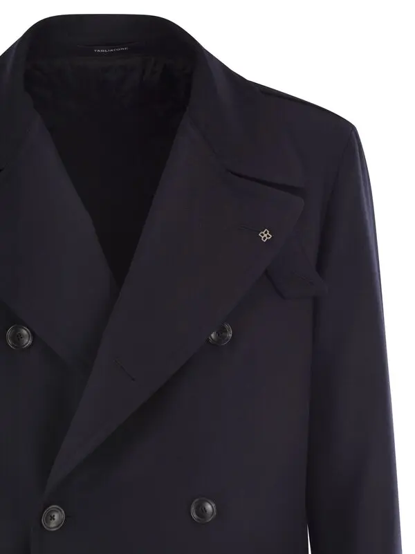 Tagliatore Virgin Wool Double-breasted Coat - Blue