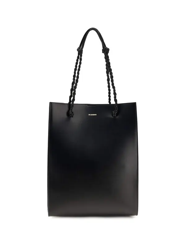 JIL SANDER Tangle Leather Tote Bag - Black