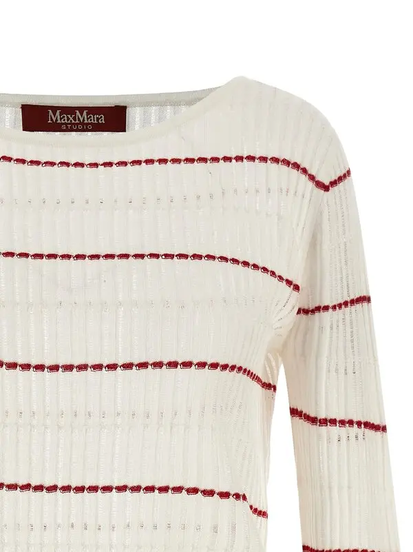 Max Mara Stepdone Silk And Wool Blend Sweater - White