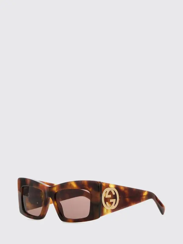 Gucci Cat-eye Sunglasses In Tortoiseshell Acetate With Metallic Gg Logo - Brown