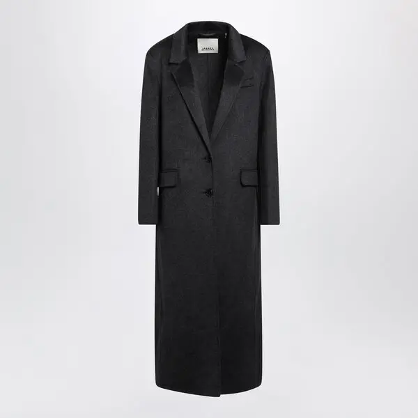 Isabel Marant Étoile Clesa Anthracite Wool And Cashmere Coat - Gray