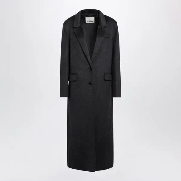 Isabel Marant Étoile Clesa Anthracite Wool And Cashmere Coat - Gray