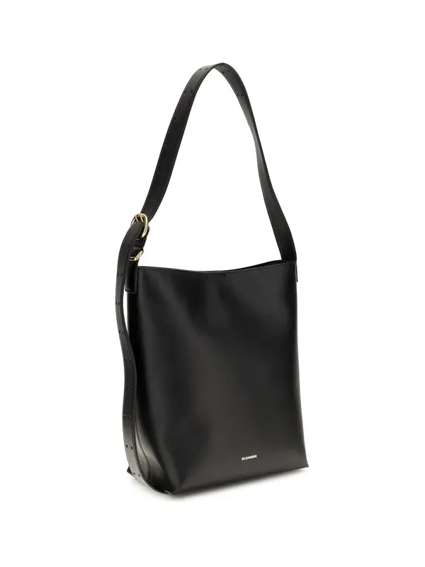 JIL SANDER Cannolo Leather Shoulder Bag